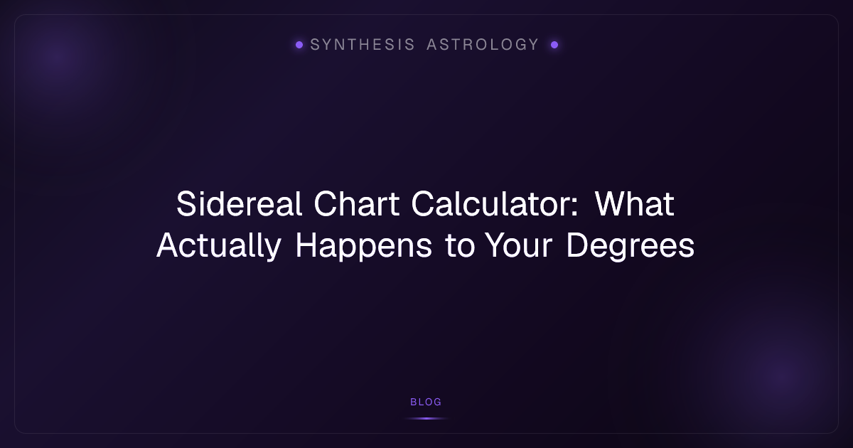 Sidereal Chart Calculator: What Actually Happens to Your Degrees